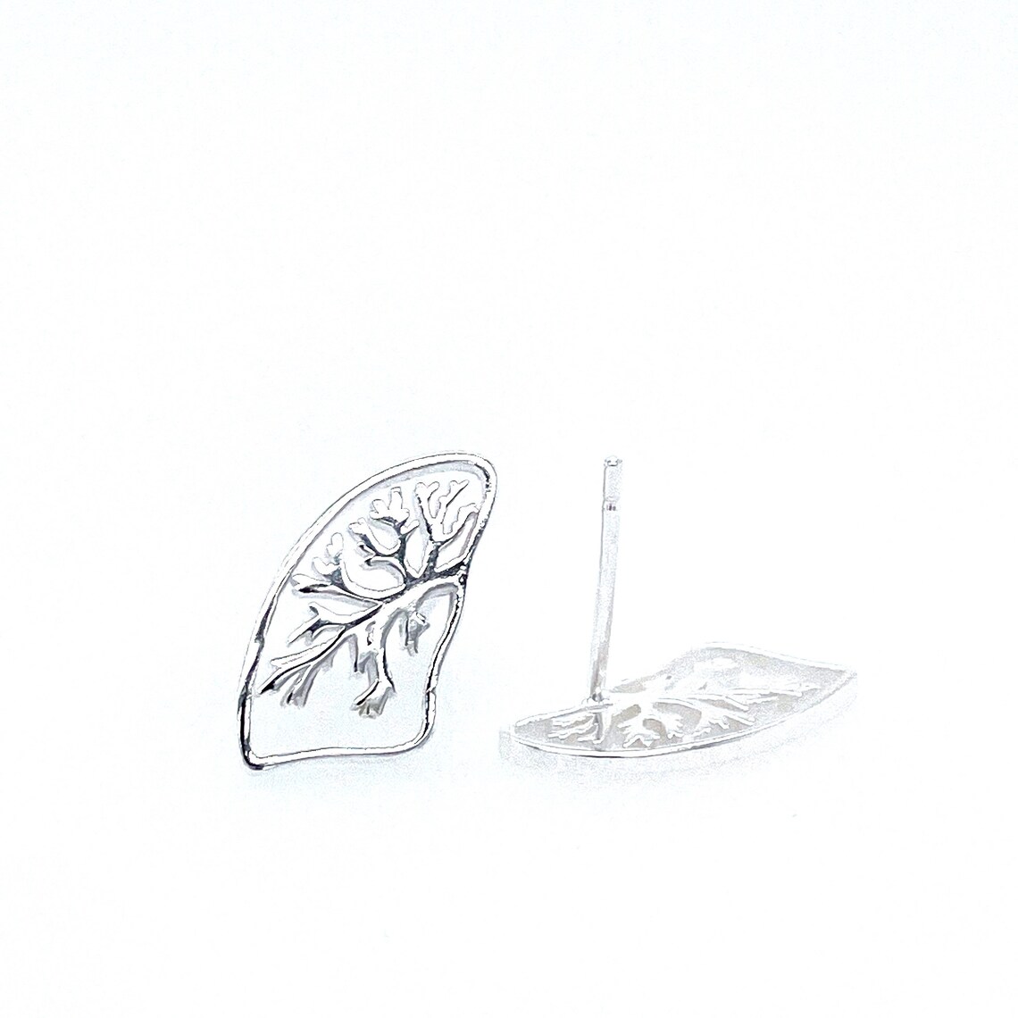 925 Sterling Silver Lung Earrings Cancer Survivor Pulmonary Fibrosis ...