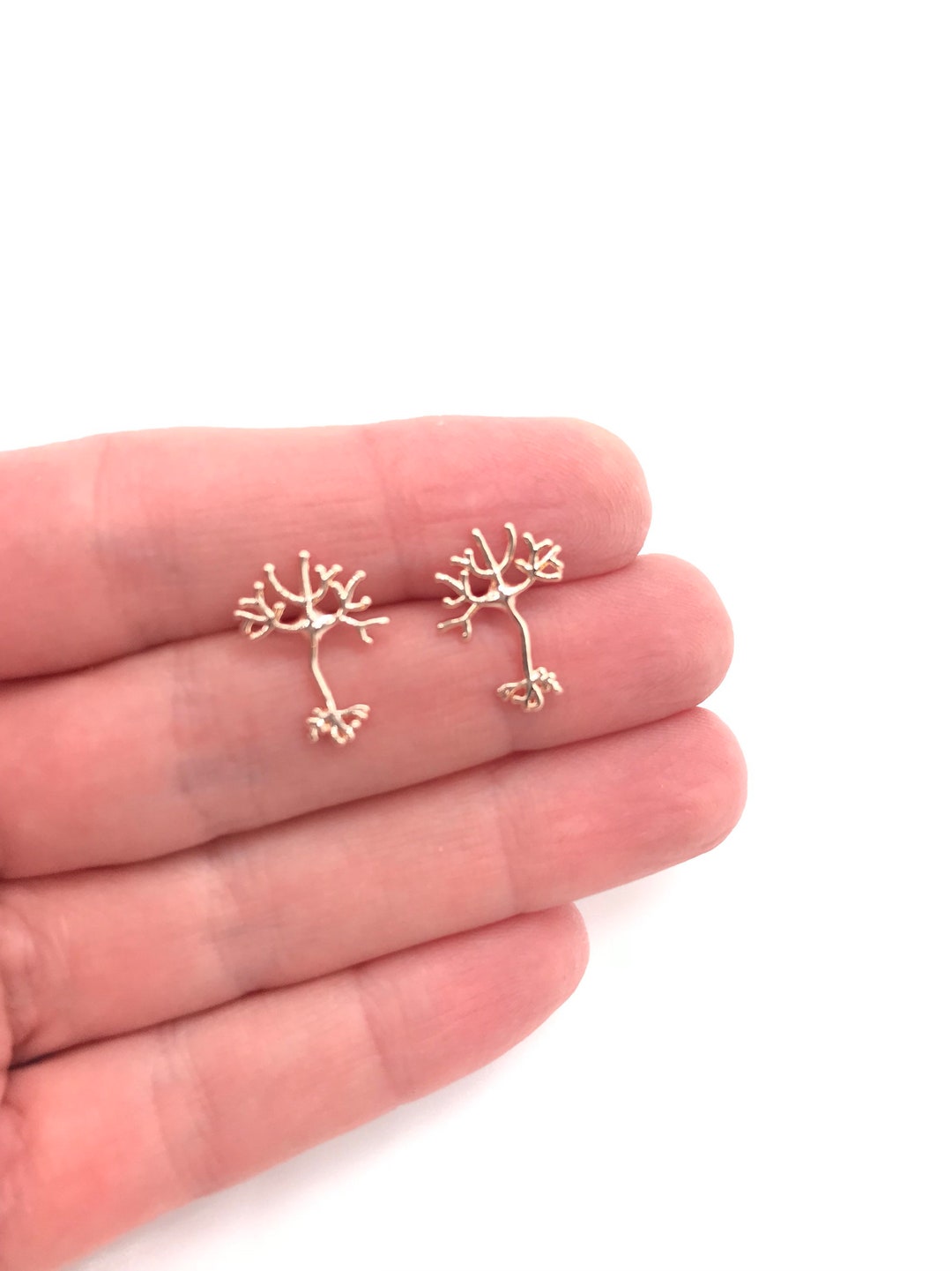 Rose Gold Neuron Earrings Neuron Jewelry Neuron Science Jewelry ...