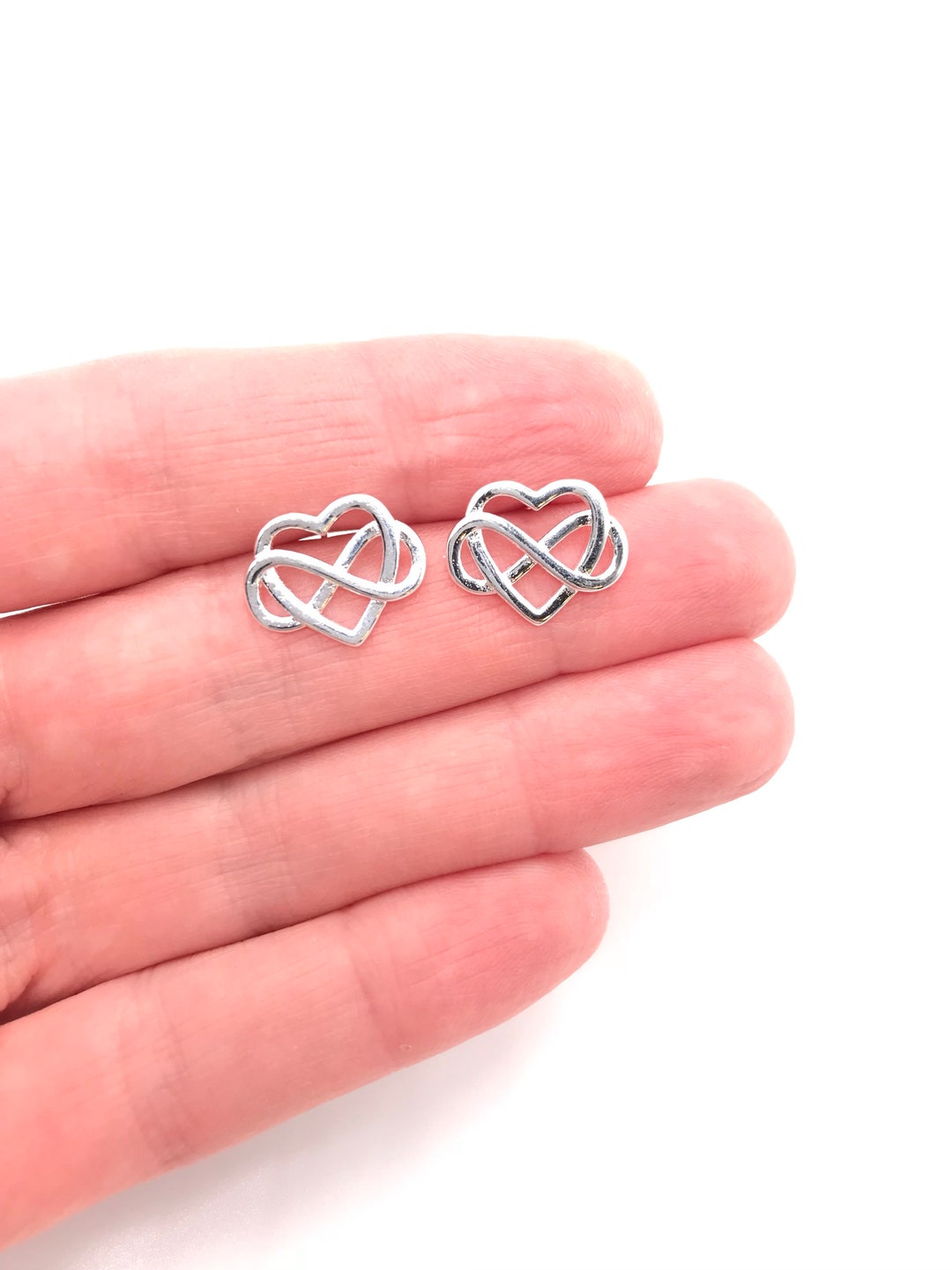 Infinity Heart Pendientes Corazón y Pendientes Infinito Infinito ...