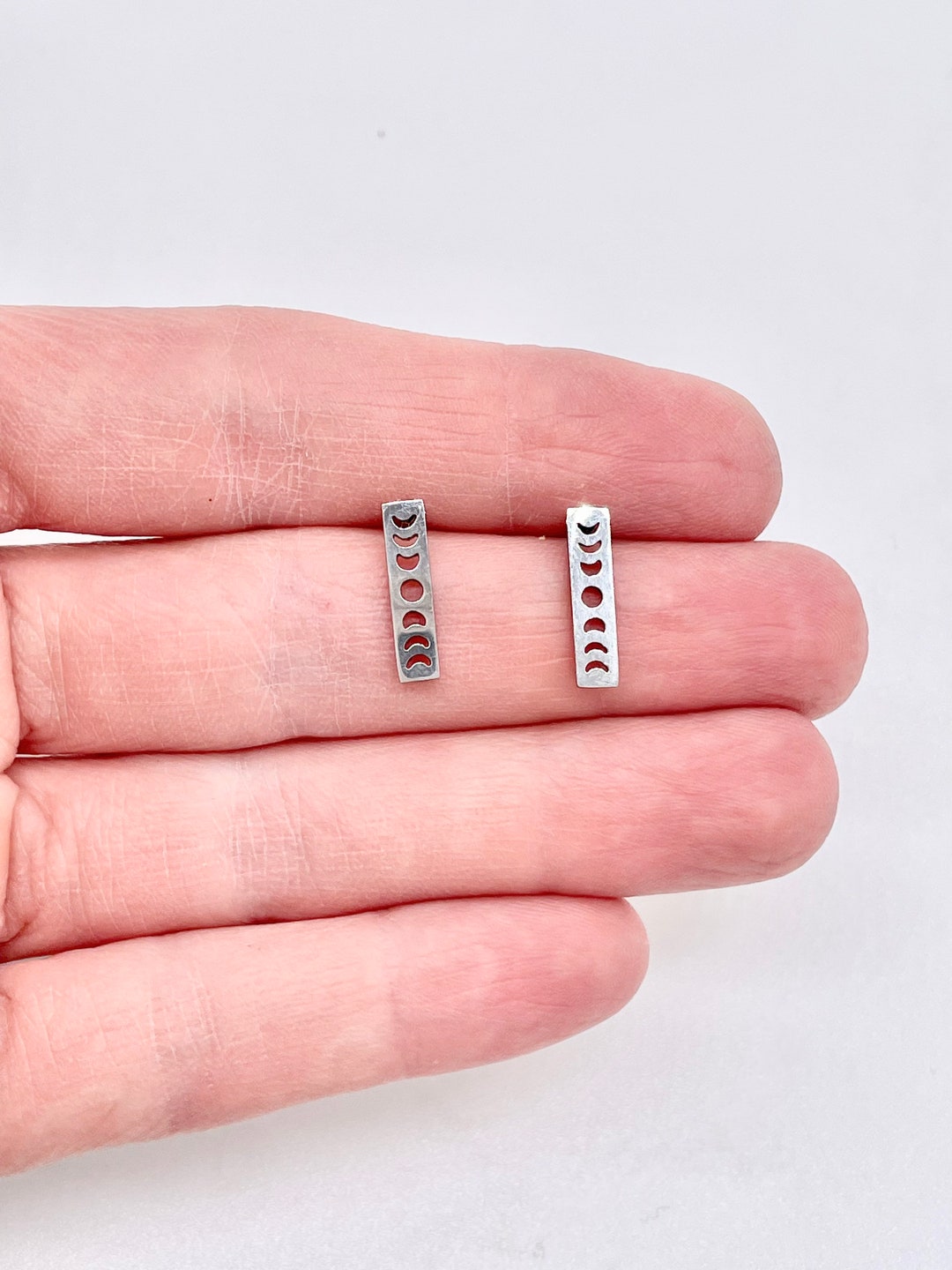 Moon Phase Bar Earring Full Moon Phase Earrings Crescent Moon Earrings ...