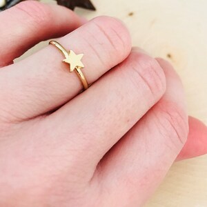 Gold Tiny Star Ring Gold Star Ring Little Star Ring Dainty Ring Simple Minimalist Ring Midi Star ...