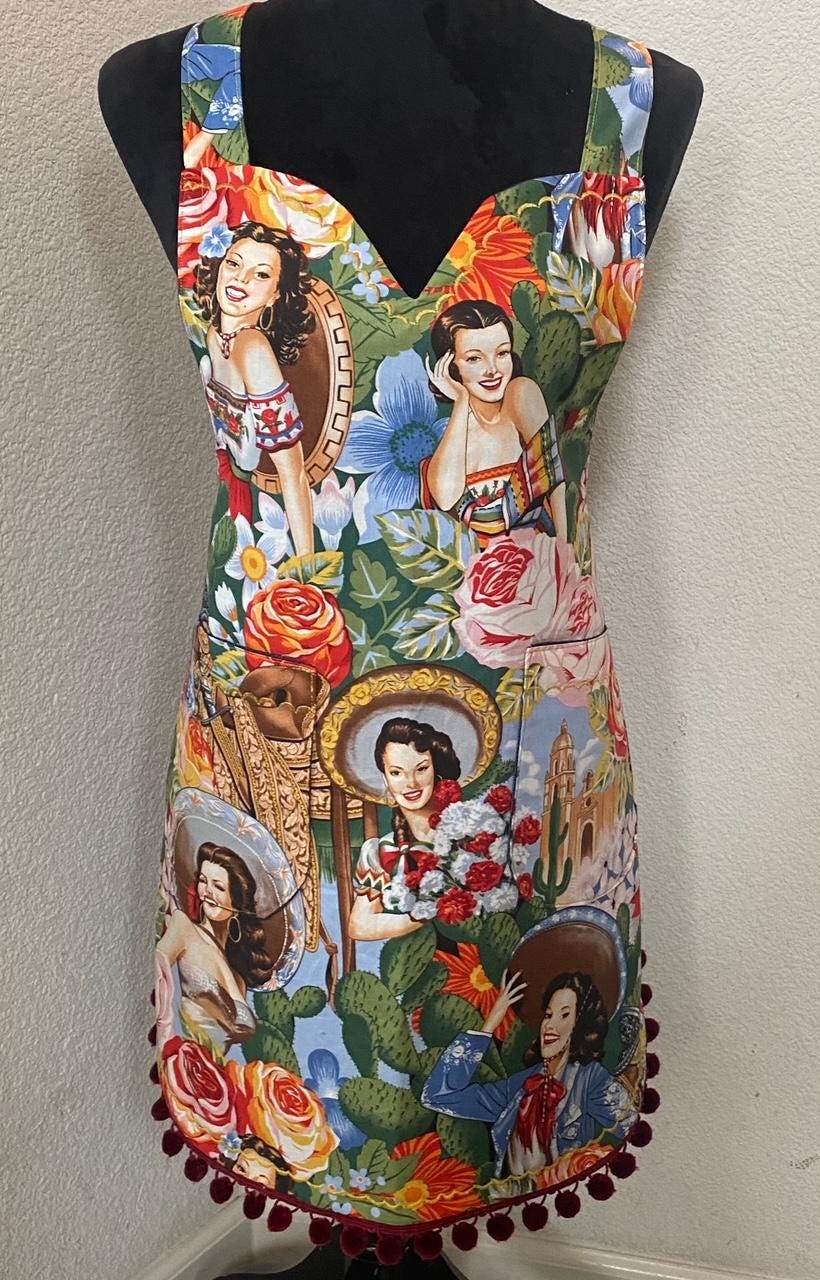Reversible Large/tall: "senoritas" Folklorico Apron - Etsy