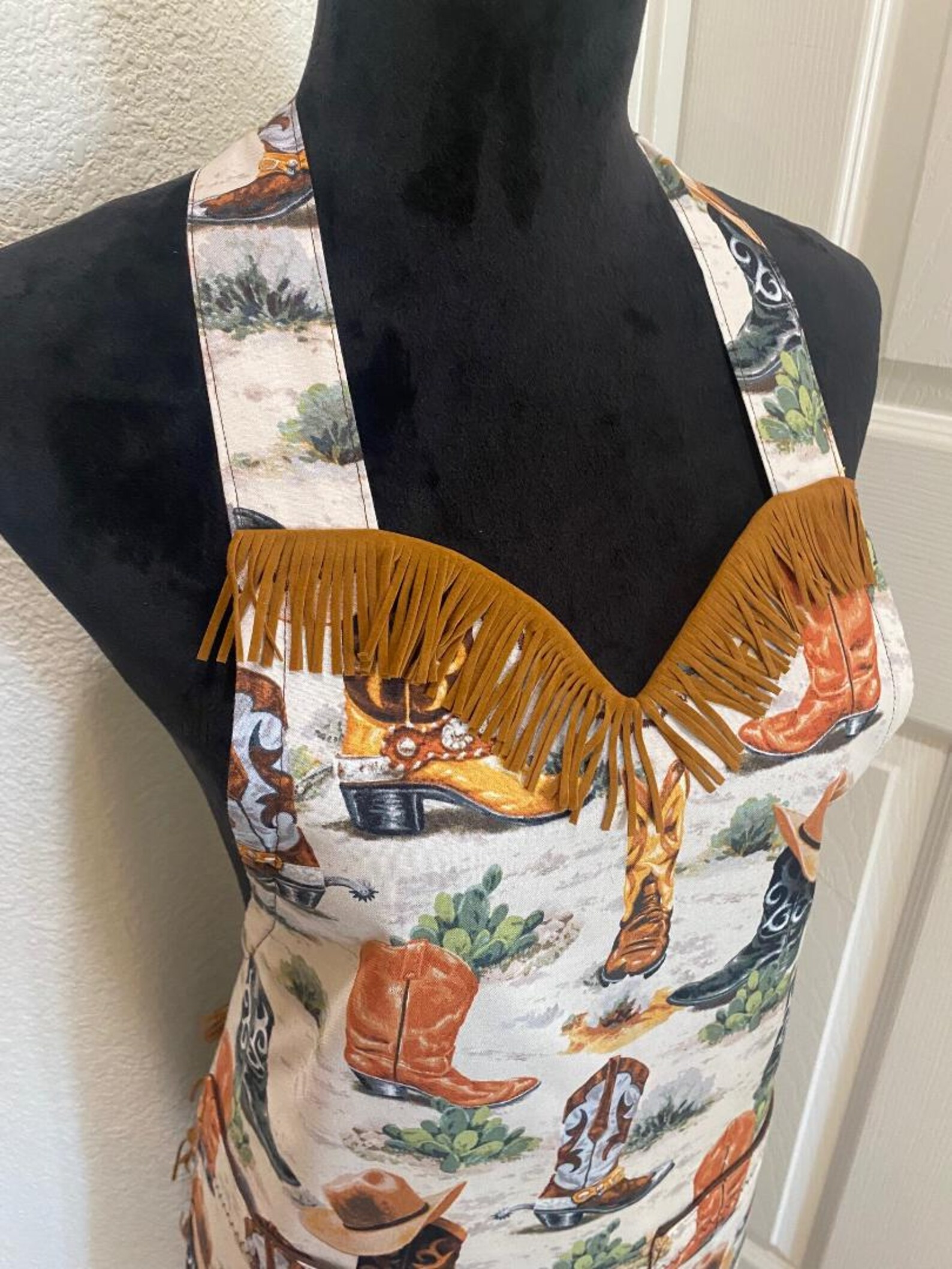 Reversible Large: " Cowboy Boots & Hats" Apron - Etsy