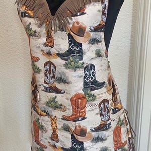 Reversible Large: " Cowboy Boots & Hats" Apron - Etsy