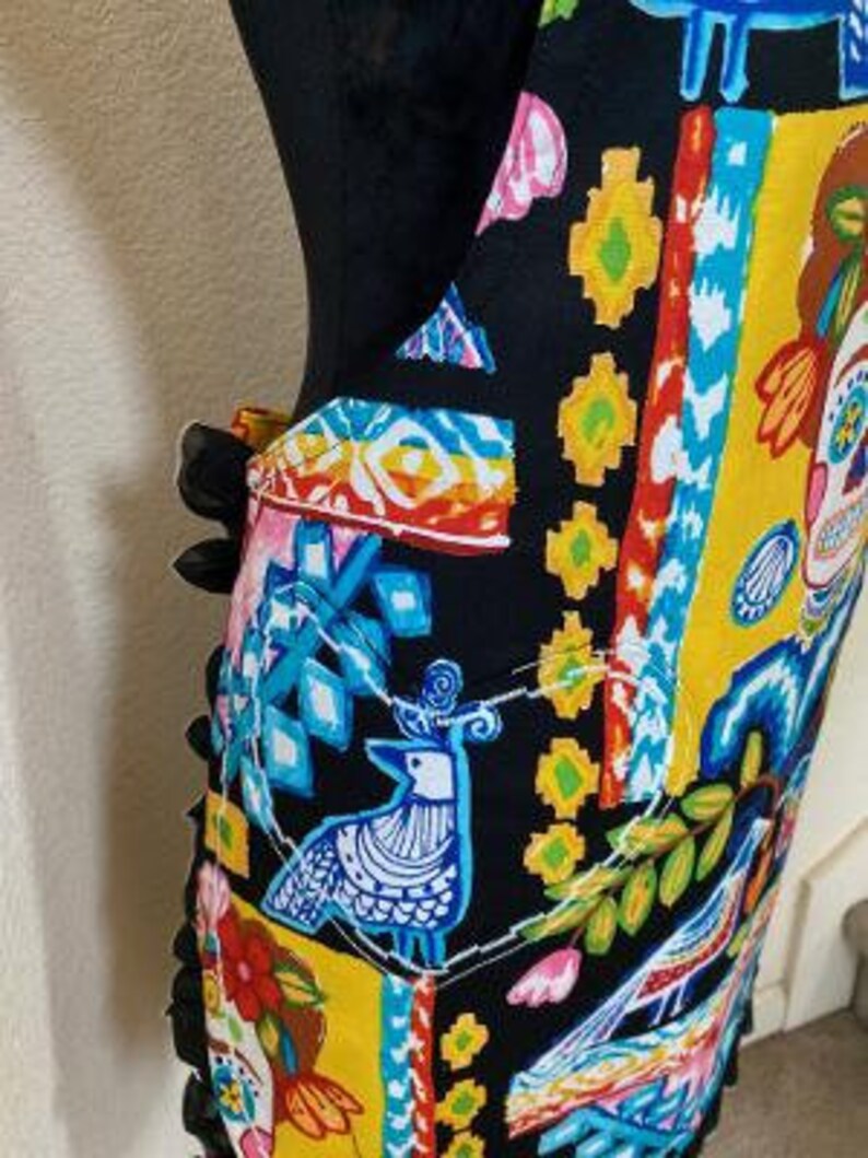 Reversible Folklorico Apron: ikat De Polanco Alexander Henry Fabrics - Etsy