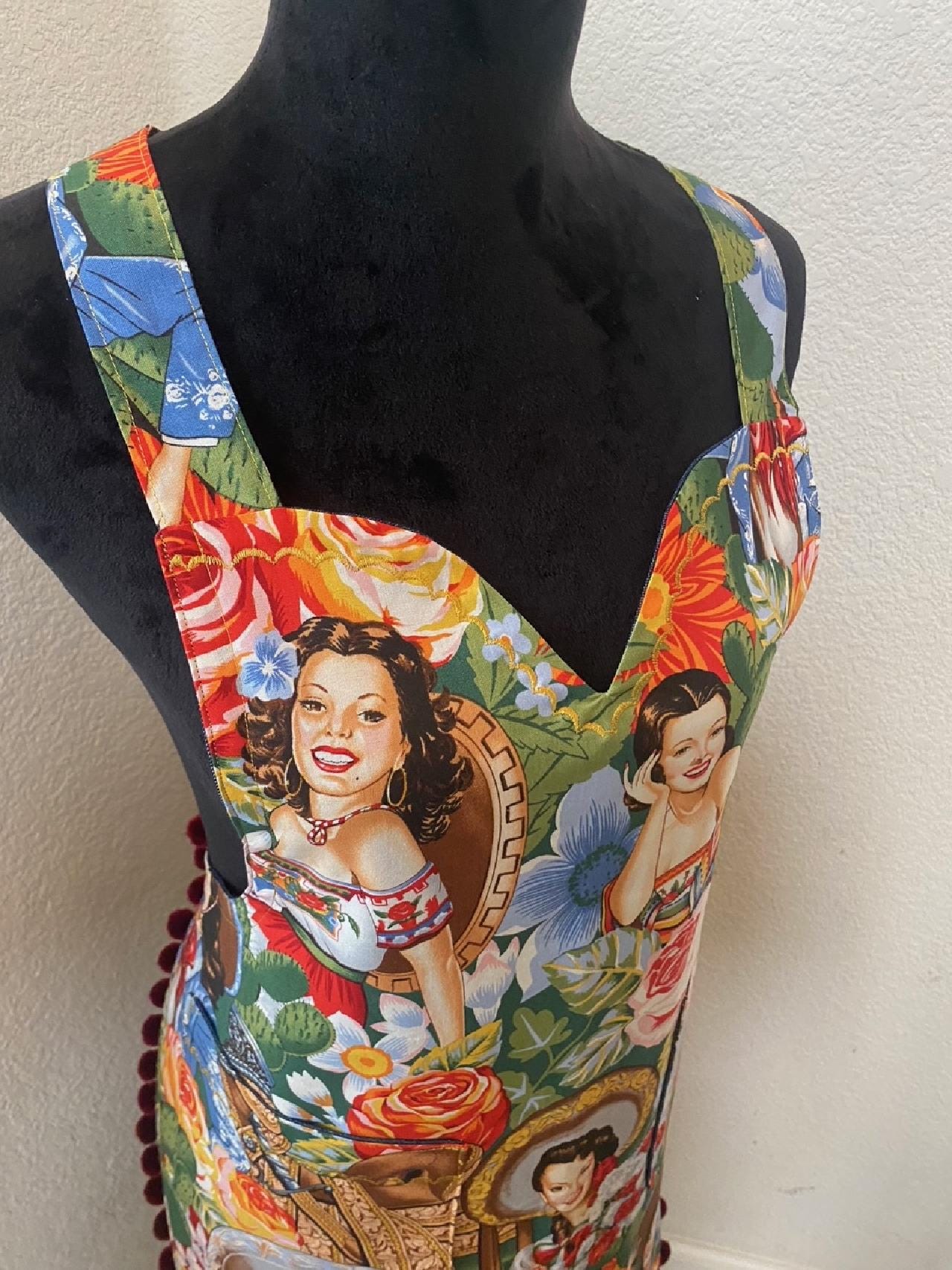 Reversible Large/tall: "senoritas" Folklorico Apron - Etsy