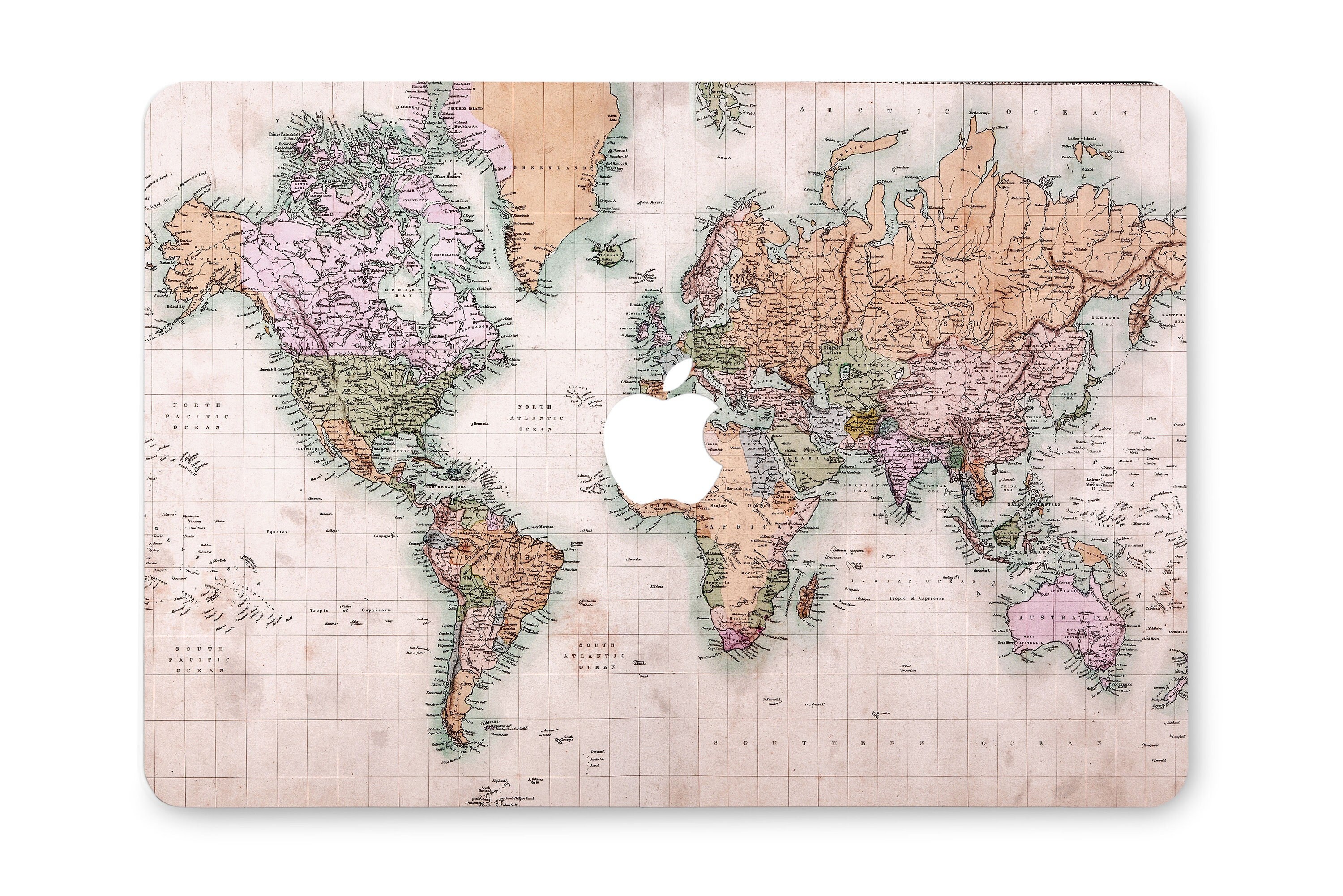 World Map Macbook Pro Case Retro Map Macbook Air 13 A2337 M1 - Etsy