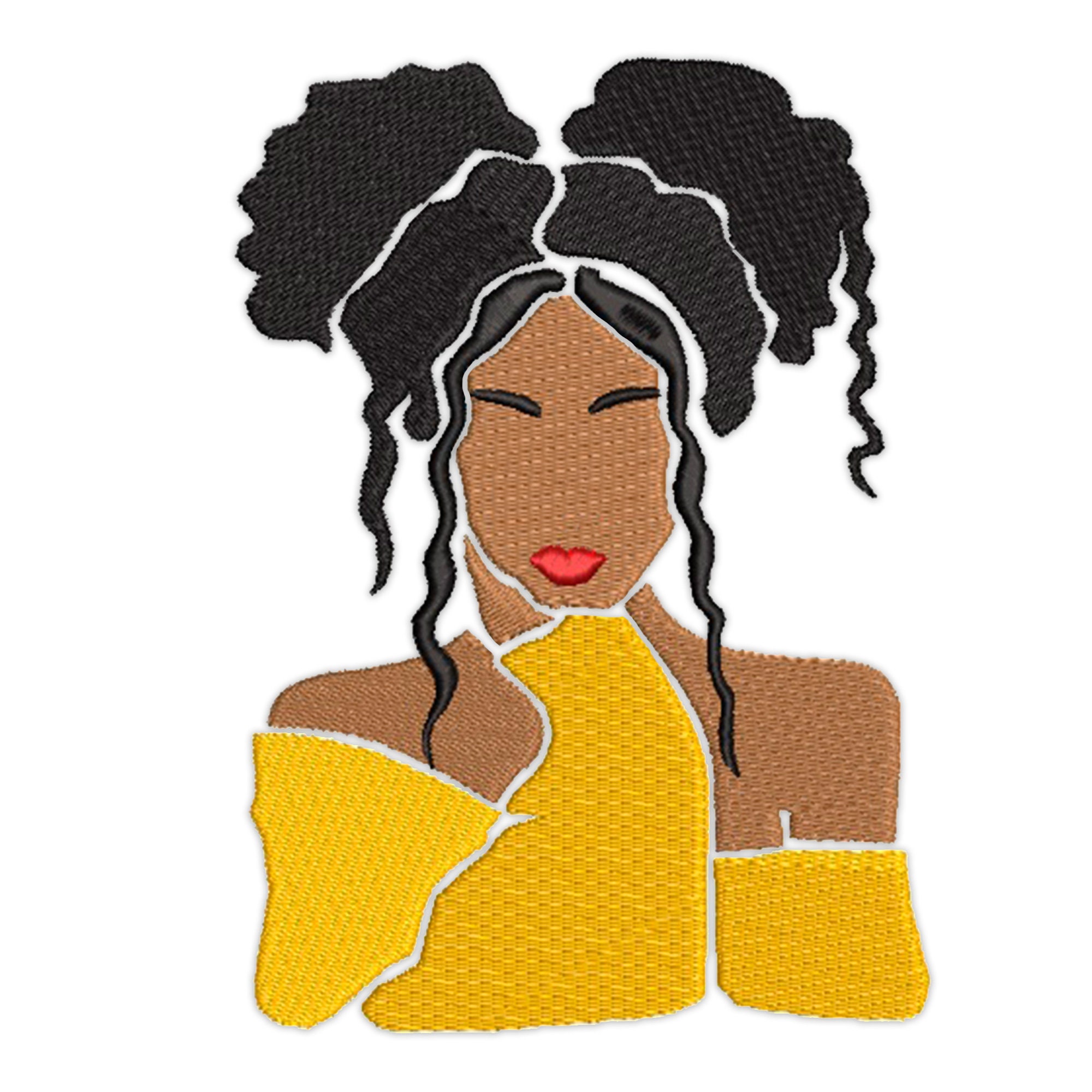 Afro Lady Graduate Embroidered Patch African American Patches Black ...