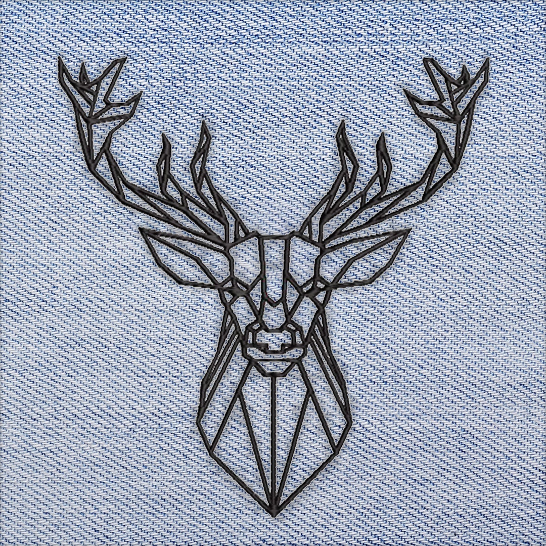 Deer Linework Embroidered Patch Edgy Art Sew on Patch Animal Iron on ...