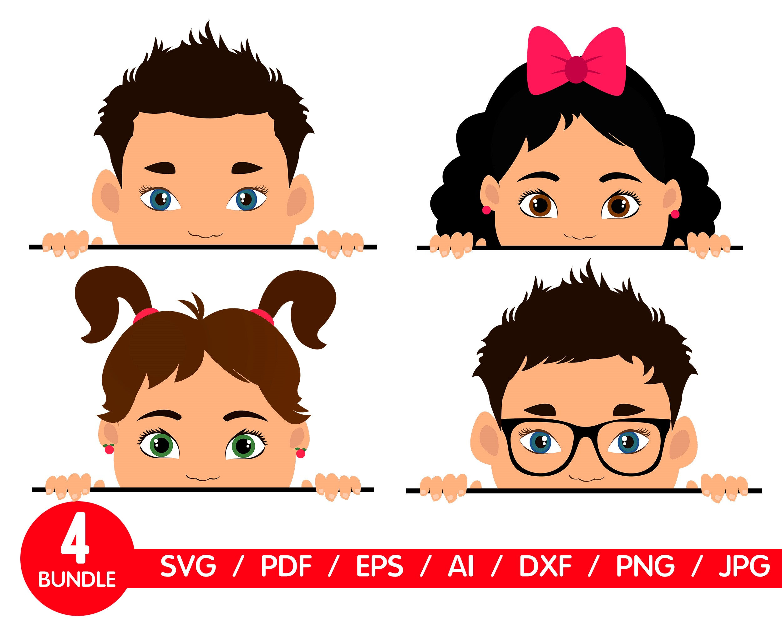 Peeking Girl Peek a Boo Svg Files for Cricut Girl Vector Design Mommy ...