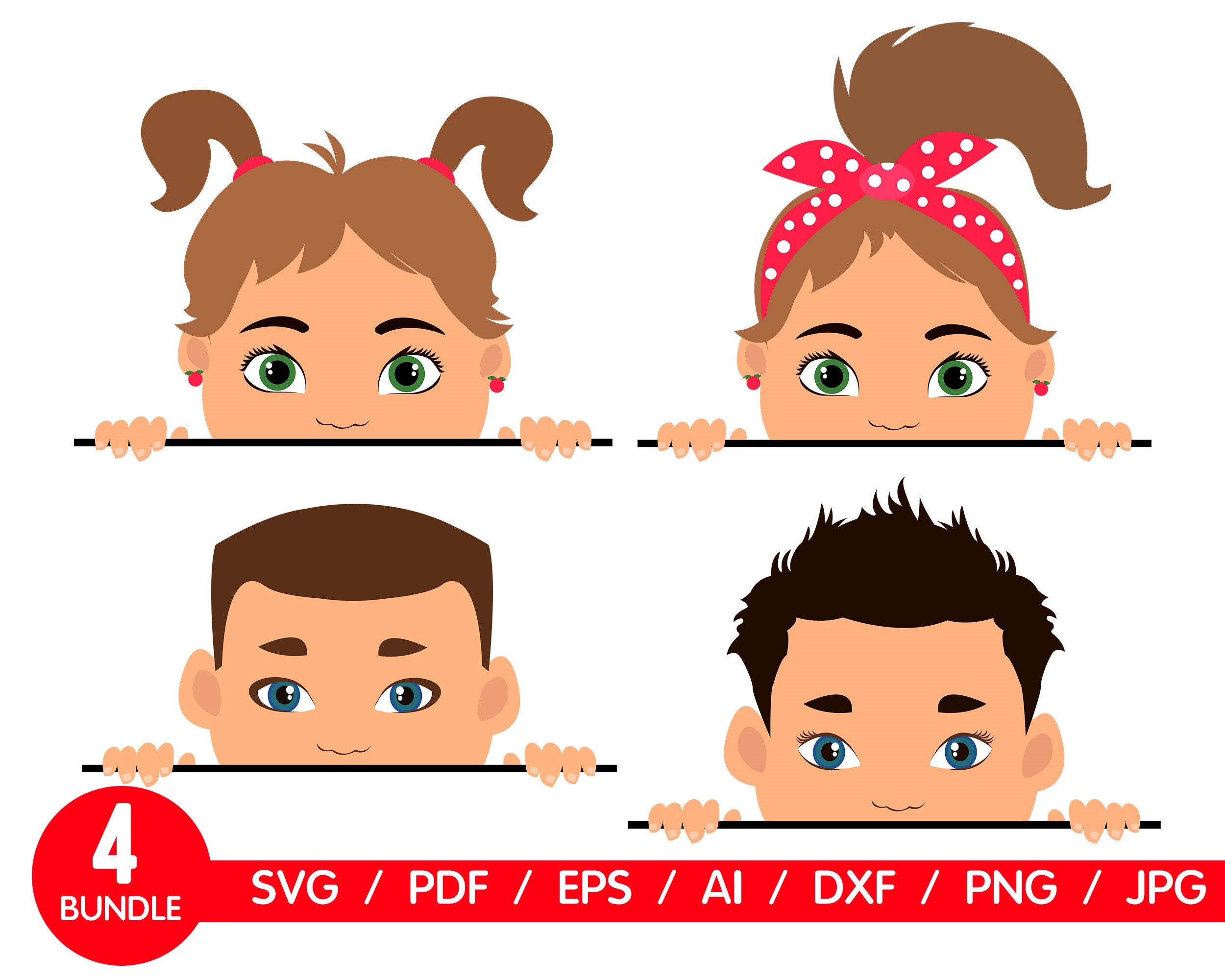 Peeking Girl Peek a Boo Svg Files for Cricut Girl Vector Design Mommy ...