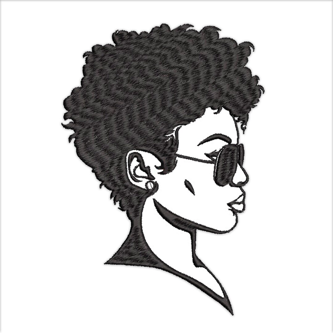 Afro Digital Embroidery Machine Embroidery Black Girl Embroidery Design ...