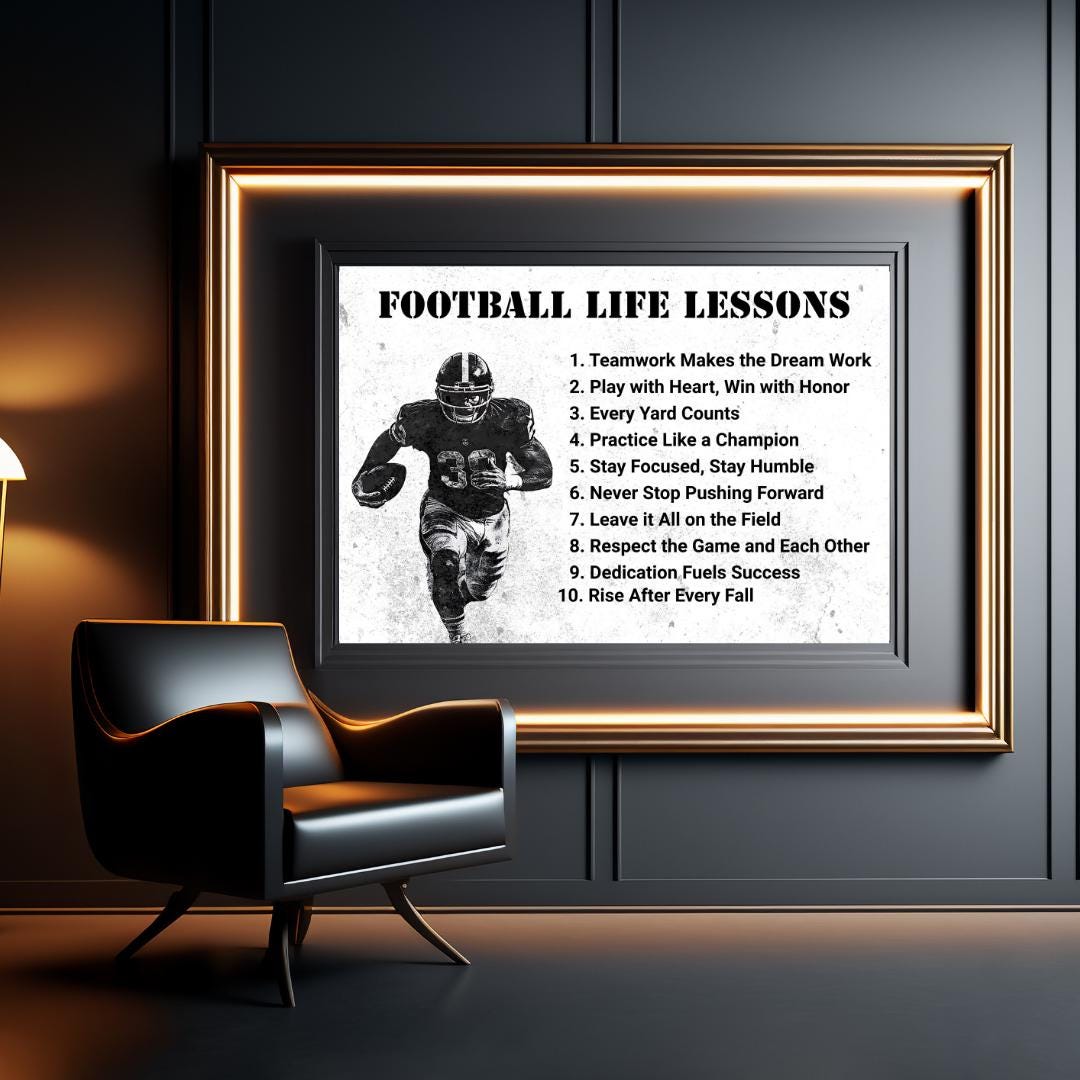 Football Life Lessons Print | PRINTABLE Football Wall Art | Football #1 ...