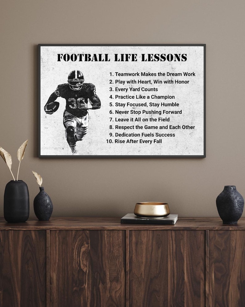 Football Life Lessons Print | PRINTABLE Football Wall Art | Football #1 ...