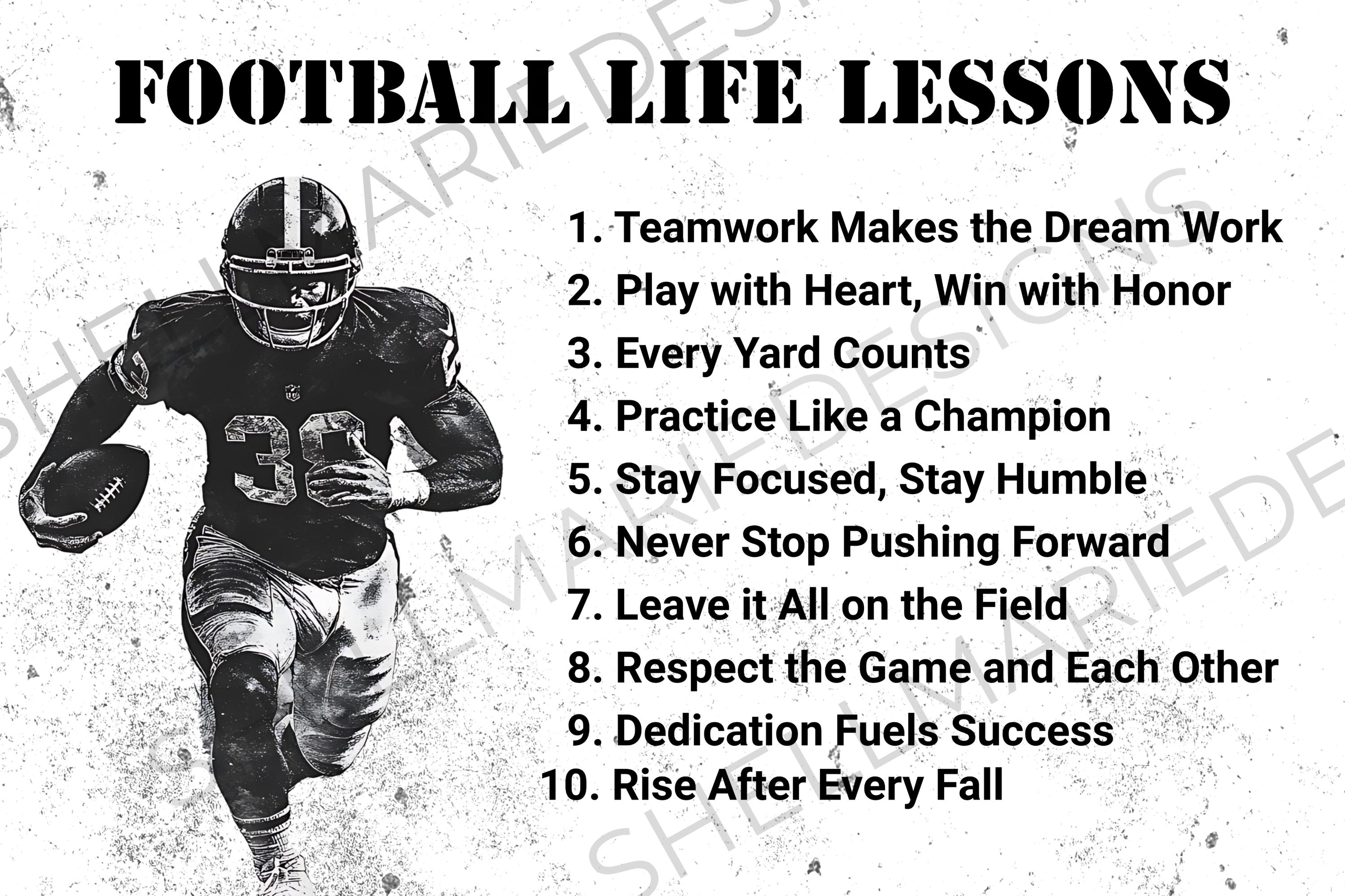 Football Life Lessons Print | PRINTABLE Football Wall Art | Football #1 ...