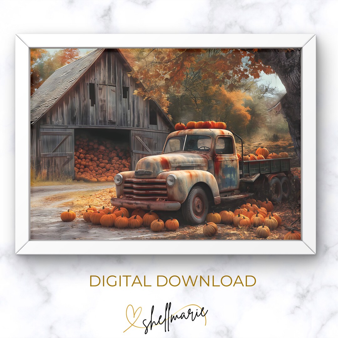 Vintage Fall Barn Print PRINTABLE Fall Wall Art Fall 1 - Etsy