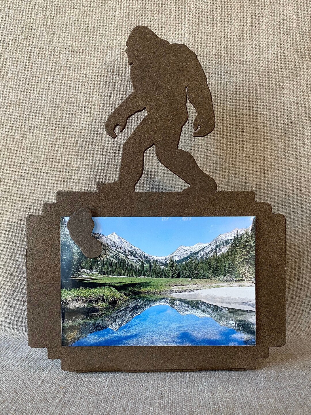 Bigfoot Photo Frame: Textured Brown Metal Sasquatch Art - Etsy