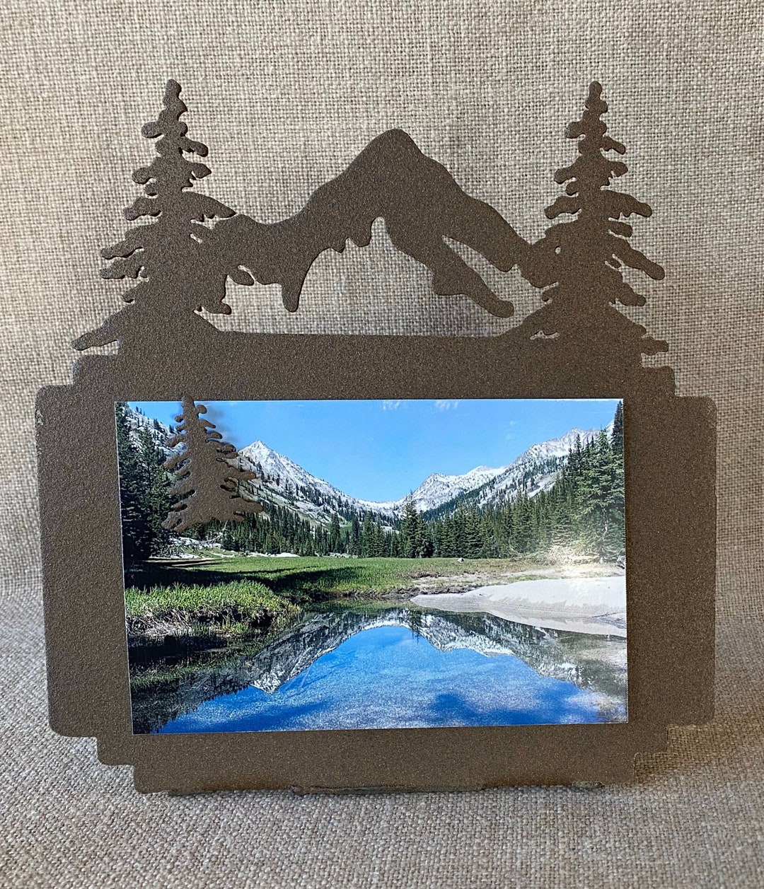 Metal Mountain Photo Frame: Nature Lover Gift, 5x7 Picture - Etsy