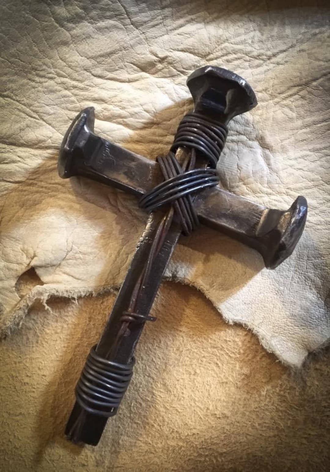 Rustic Railroad Spike Cross: Reclaimed Industrial Decor - Etsy