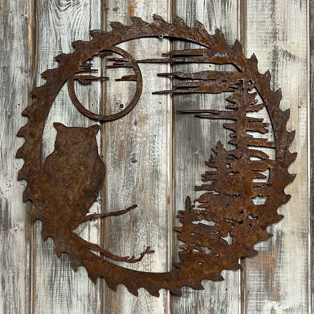 Repurposed Saw Blade, Cabin Decor, Outdoor Decor, Lodge Welcome Sign ...