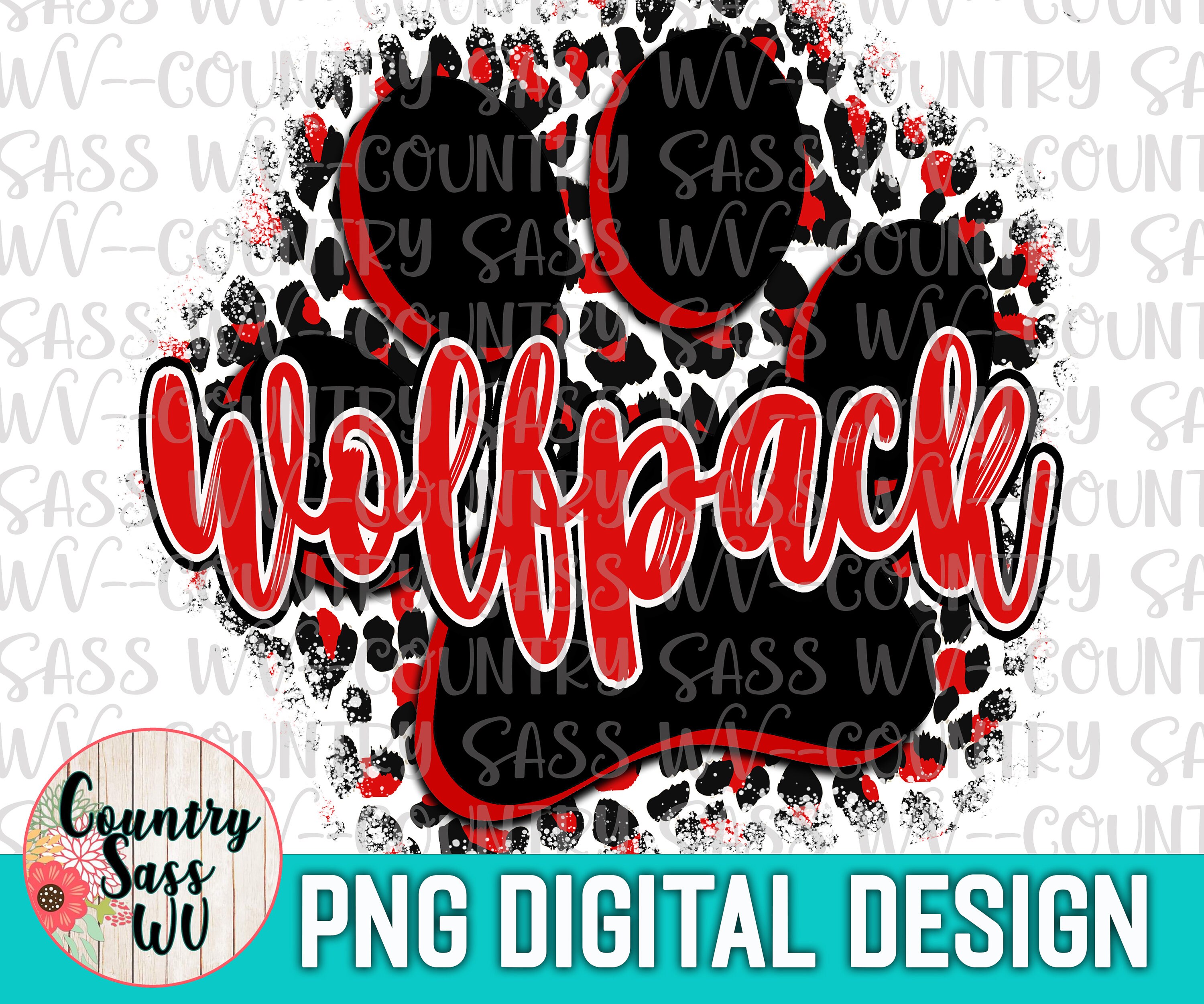 Scrapbooking Clip Art & Image Files Wolfpack Red Paw PNG Ready to Print ...