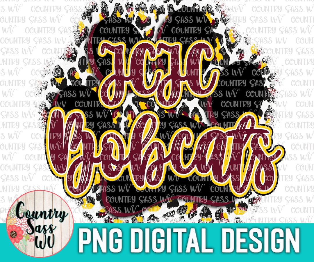 JCJC Bobcats Maroon-gold Paw PNG Ready to Print Sublimation - Etsy
