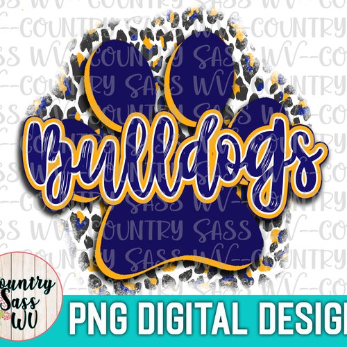 Bulldogs Paw Print School Mascot Name Svg PNG INSTANT DOWNLOAD - Etsy