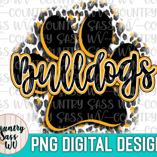 Bulldogs Paw Print School Mascot Name Svg PNG INSTANT DOWNLOAD - Etsy