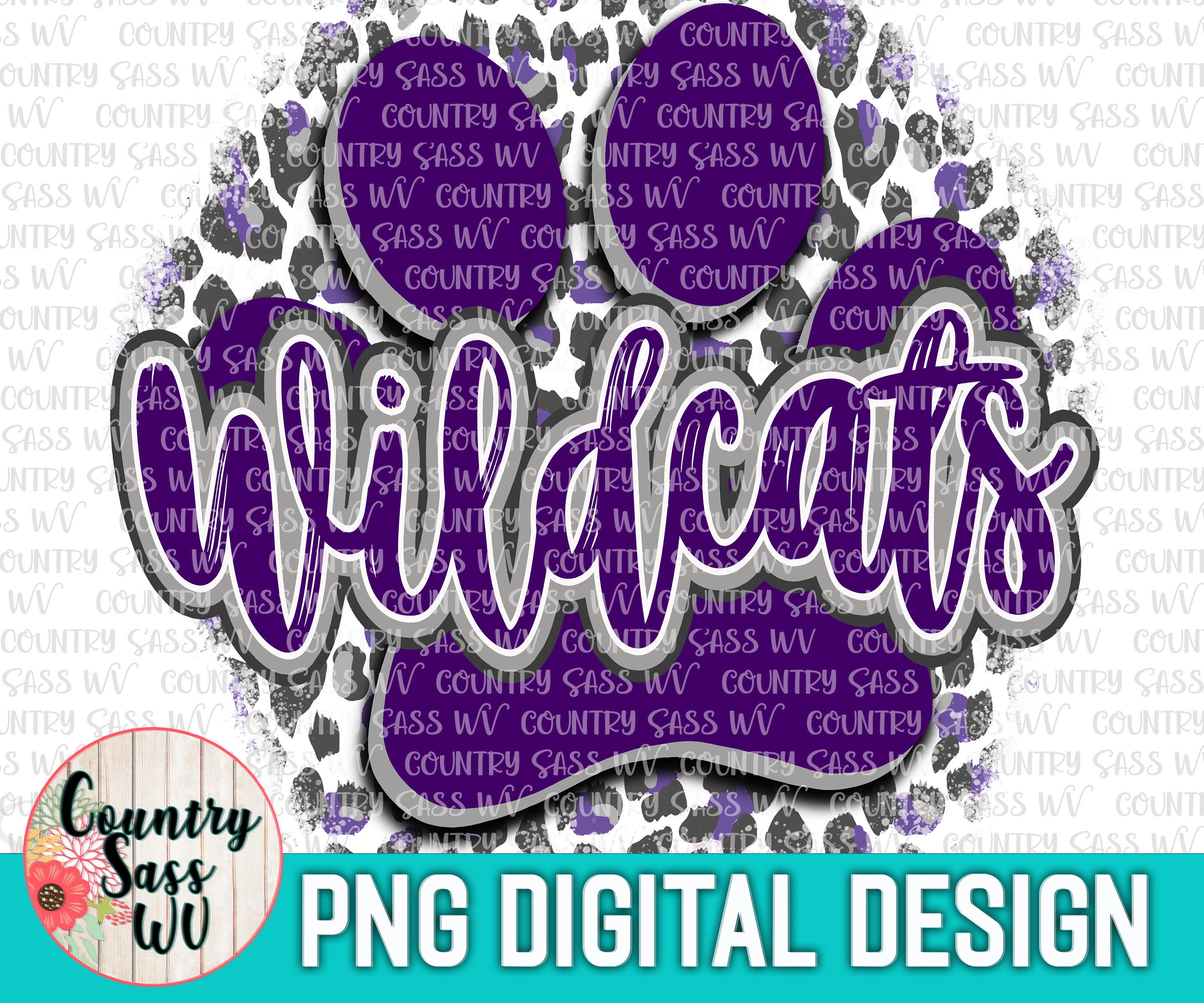 Purple Wildcat Paw Print