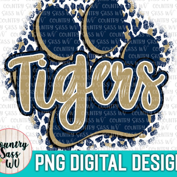 Blue and Gold Tiger Png - Etsy