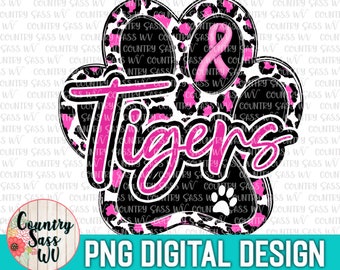 Breast Cancer Tigers Png - Etsy