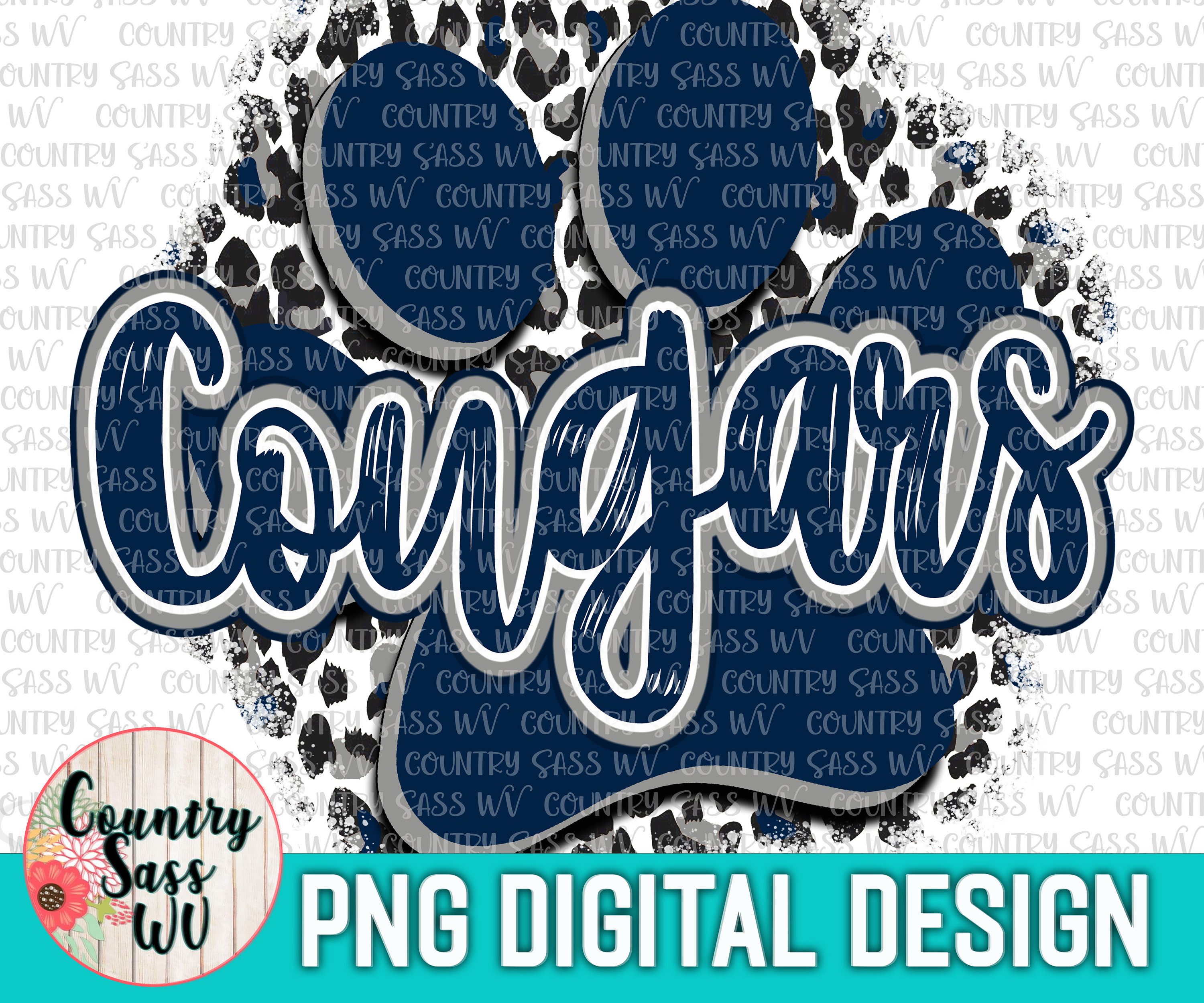 Cougar Paw Logo Blue