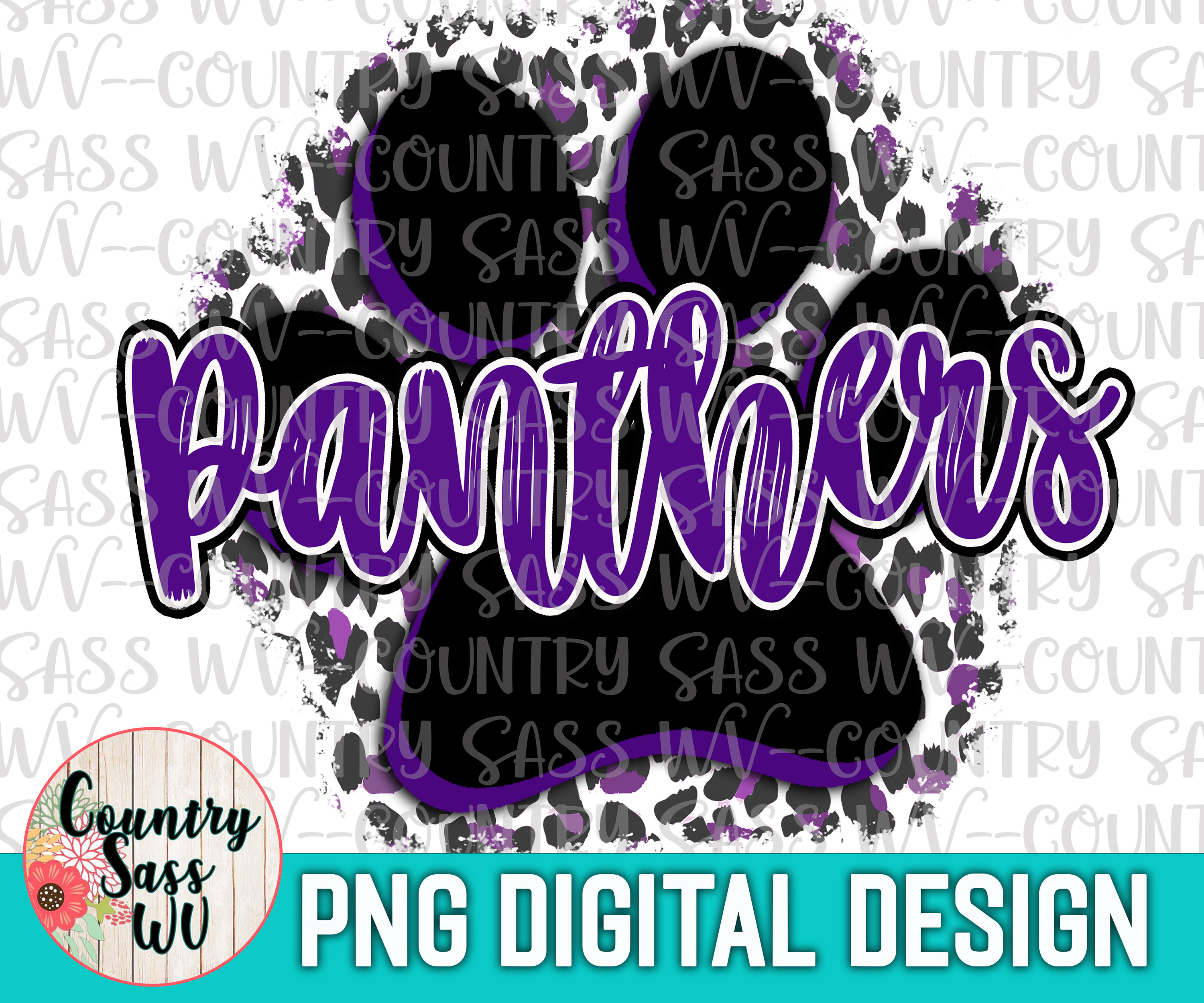 Purple Panther Paw Print