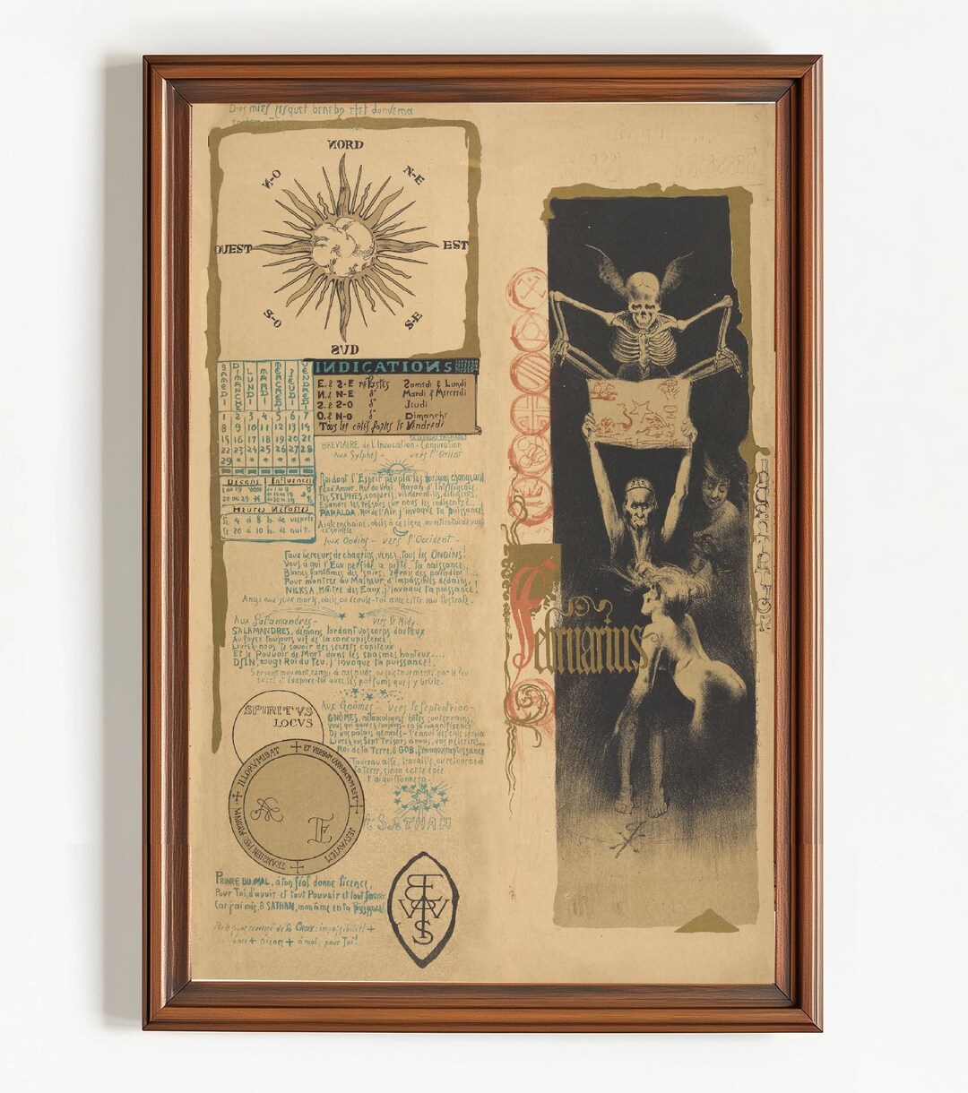 Calendrier Magique: April - Occult Art Nouveau Calender Page - Etsy