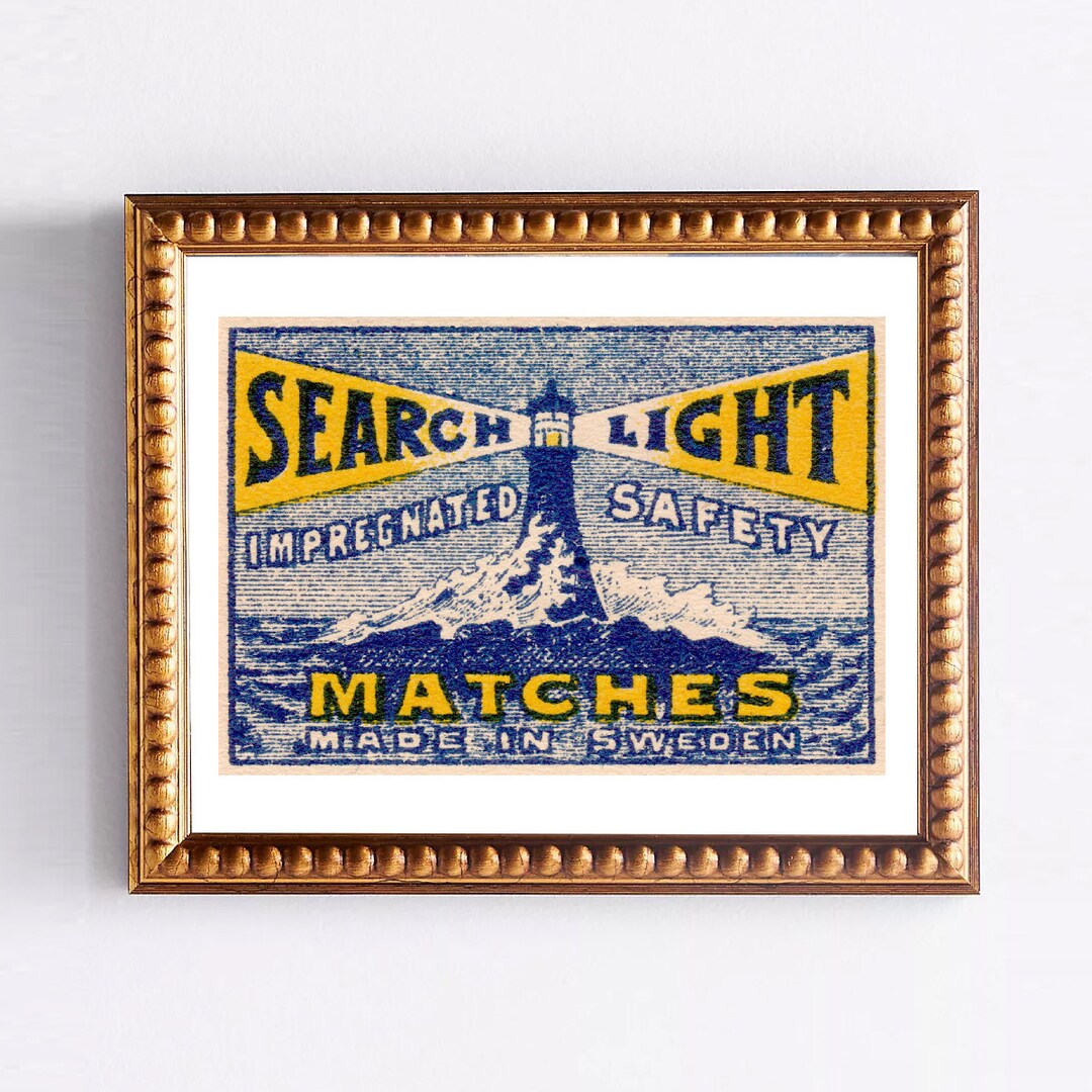 Searchlight Matches - Print of Vintage 1940s Matchbox - Etsy