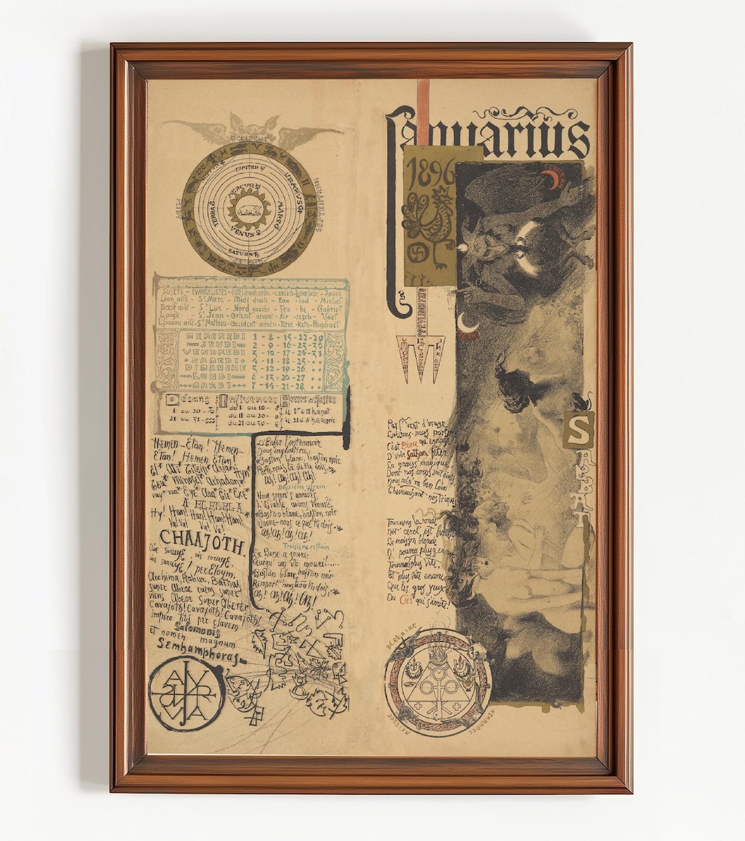 Calendrier Magique: January - Occult Art Nouveau Calender Page - Etsy