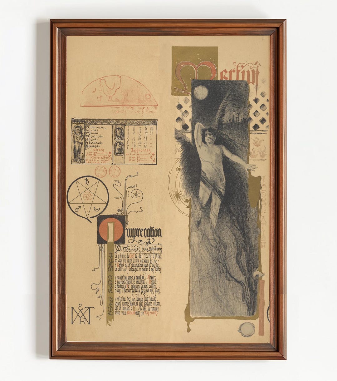Calendrier Magique: March - Occult Art Nouveau Calender Page - Etsy