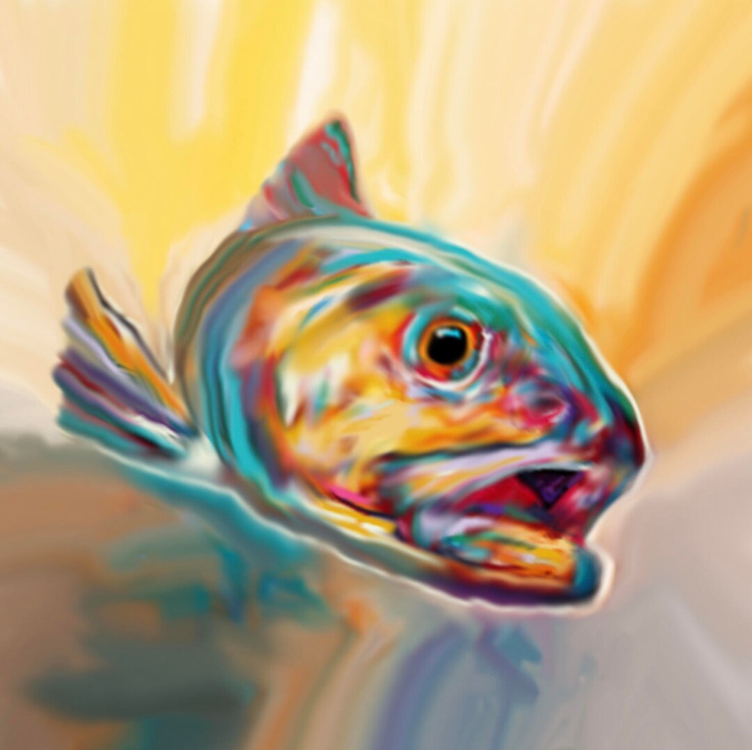 Fish, Digital Painting, Trout, Realistic Fish - Etsy