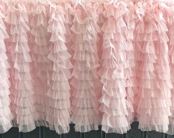 Pink ruffle curtain | Etsy