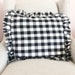 Light Blue Pillow Gingham Cushion, Checkered Pillow for Christmas ...