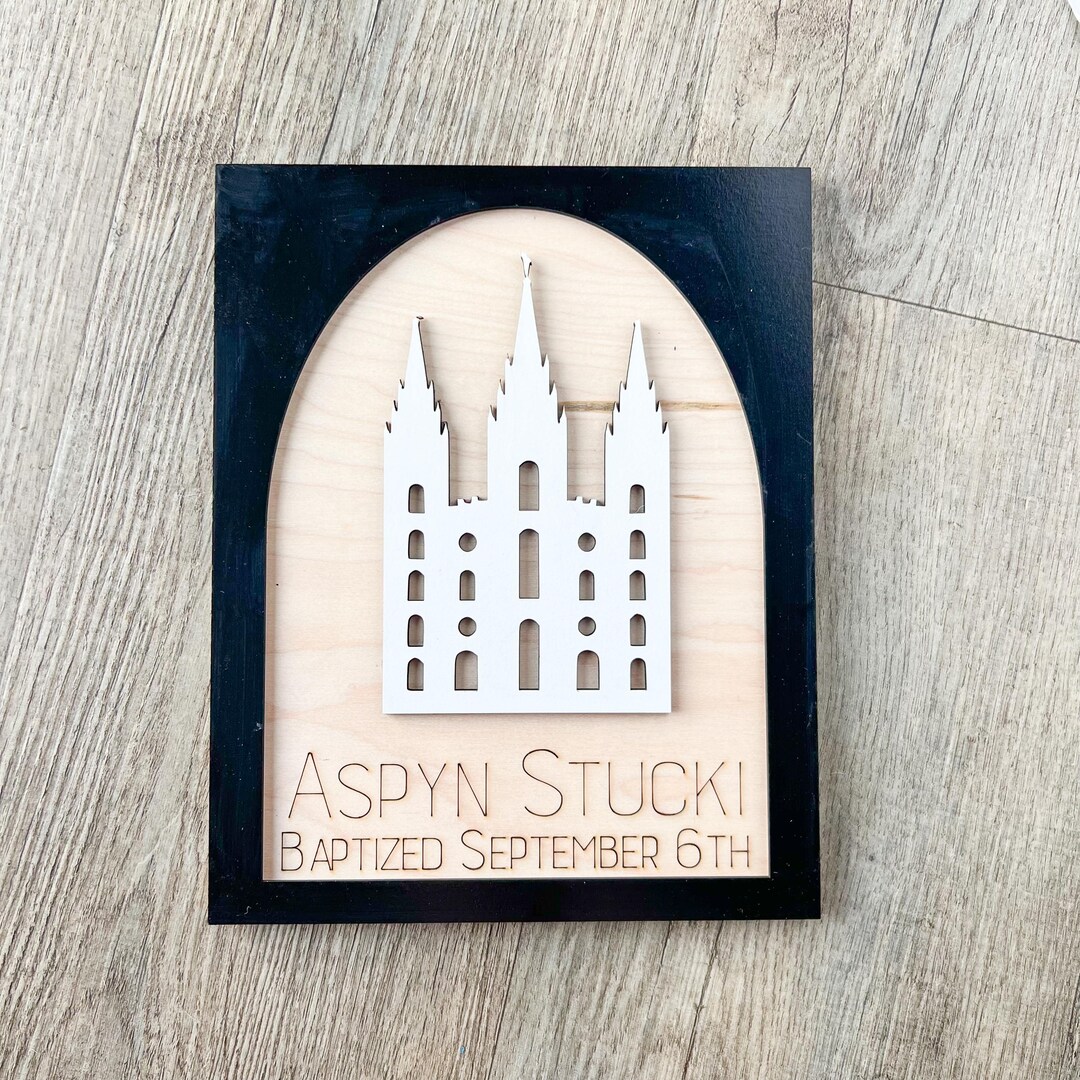 LDS Temple Baptism Wall Art Personalized Custom Wooden Cutout With Name ...