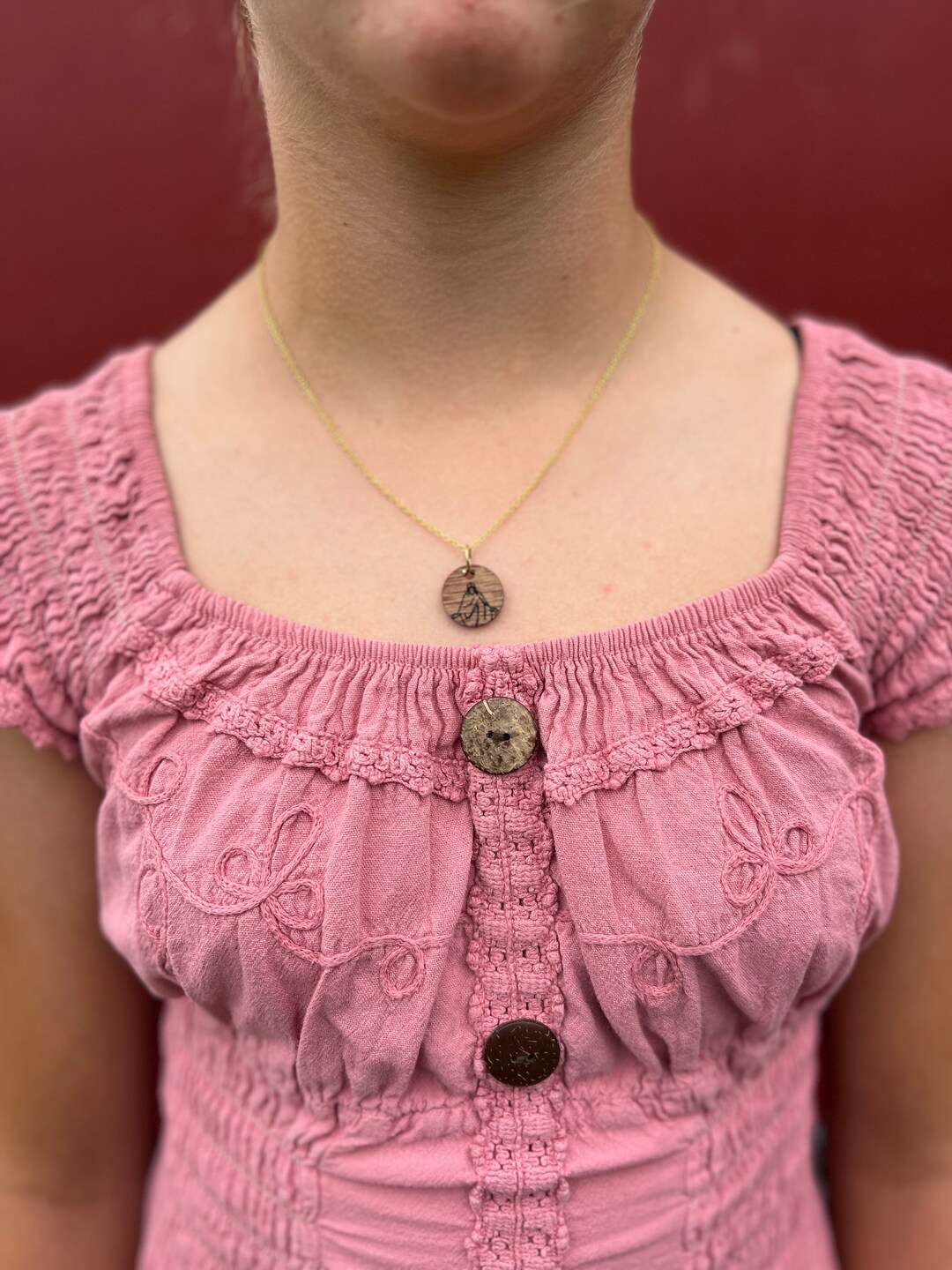 Jesus Christ Necklace With Stainless Steel Golden 16" Chain, Wooden ...