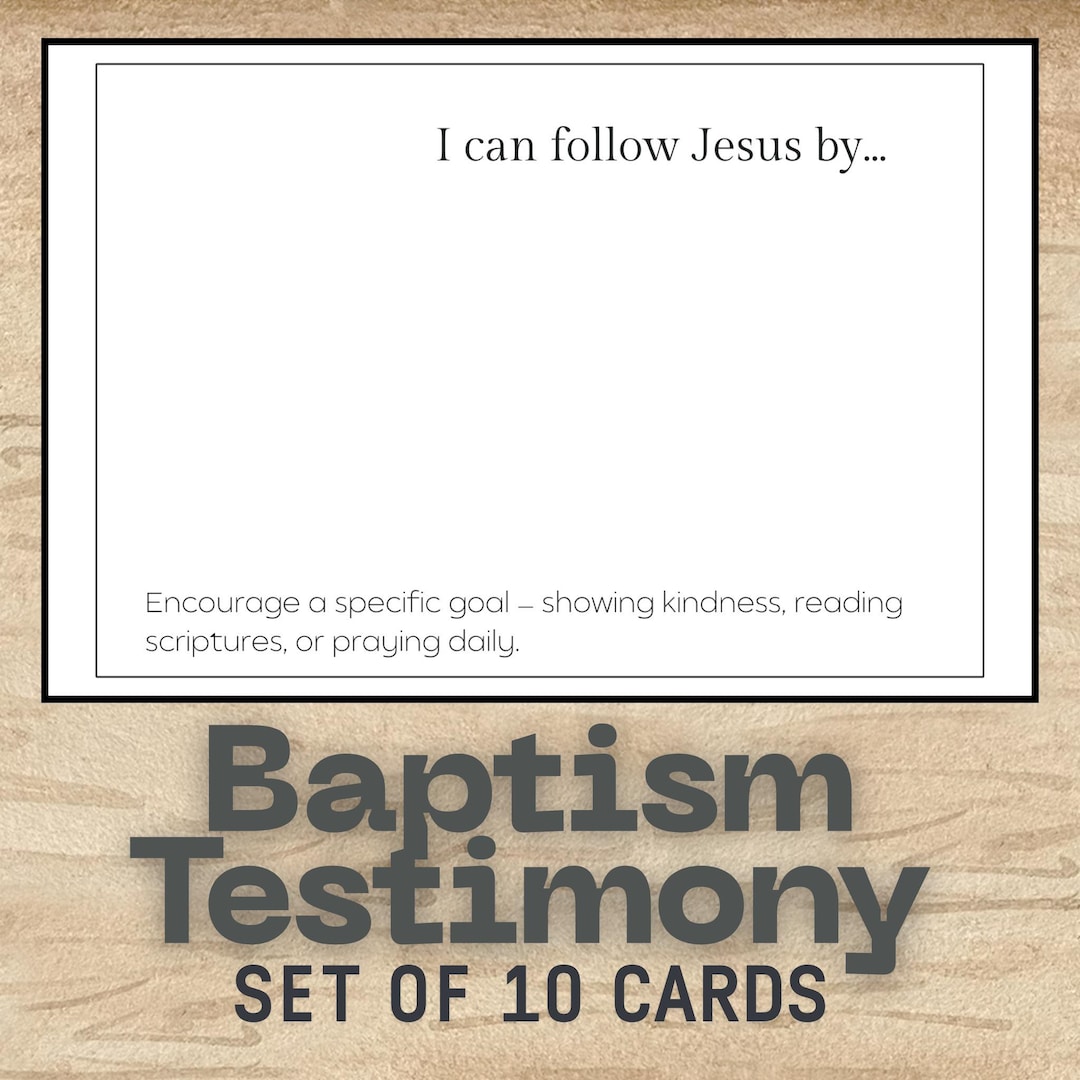 LDS Baptism Testimony Cards: Classic Black & White Baptism Printables 3 ...