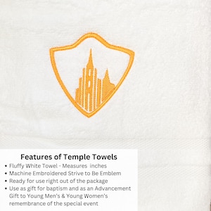 LDS Baptism Gift, Strive to Be Temple Personalized Bath Towel, Church ...