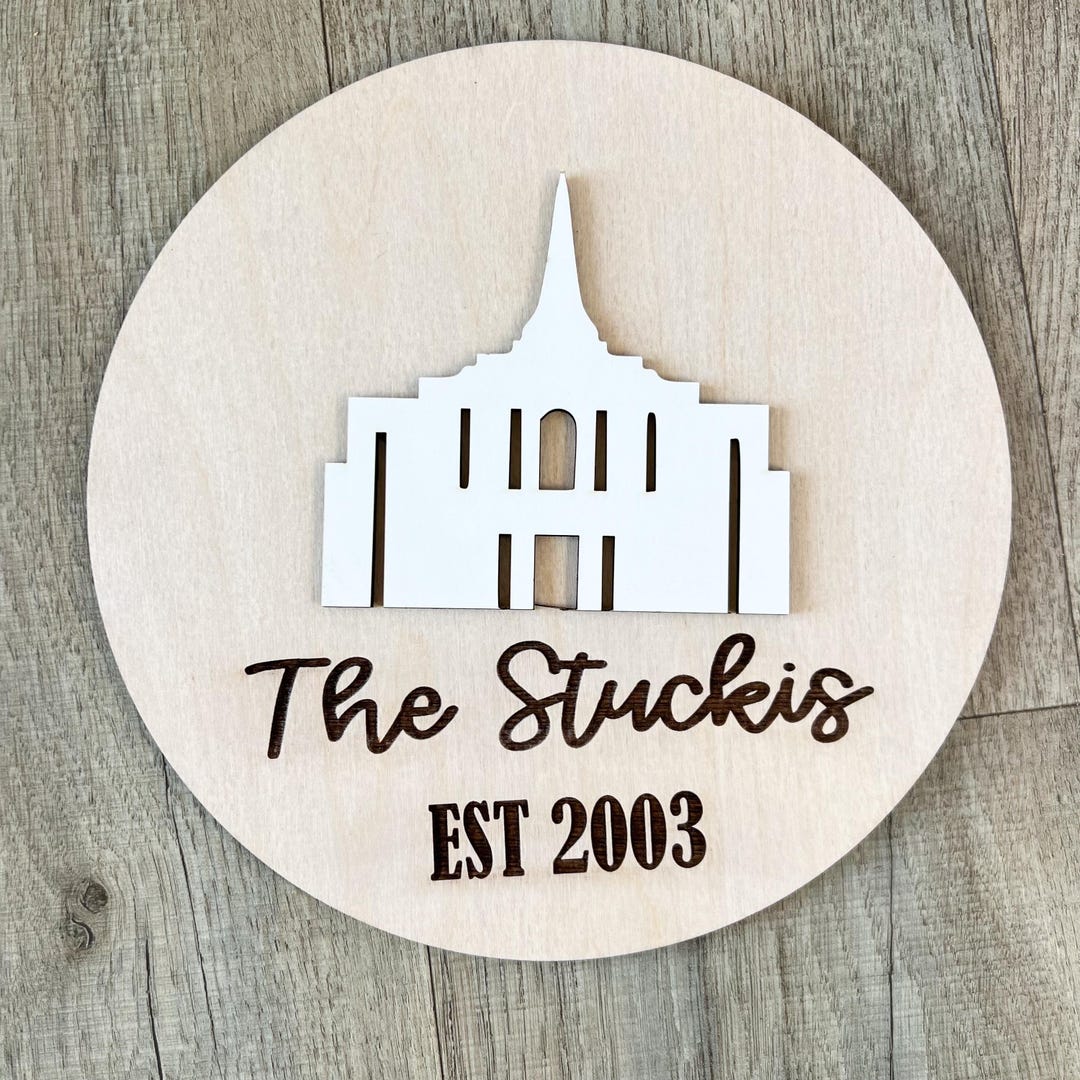 Ogden Utah Temple Sign | LDS Wedding or Anniversary Gift | Round Temple ...