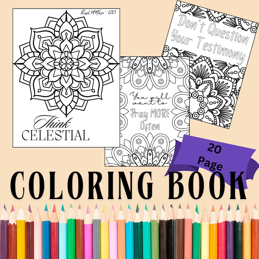 Think Celestial Art Adult & Kids Coloring Pages | Sacrament Quiet Book ...