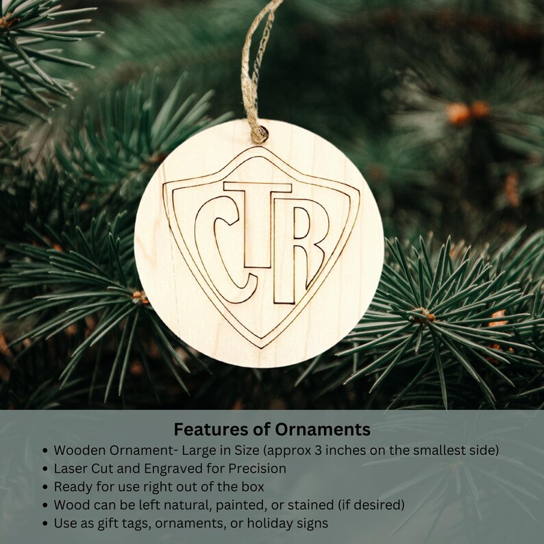 CTR Shield Ornaments, LDS Baptism Gifts for Church of Jesus Christ ...