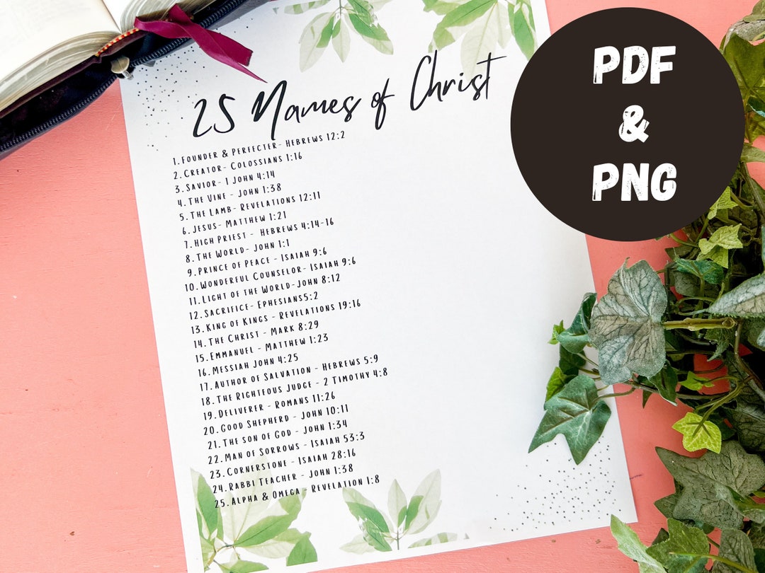 25 Name of Christ Printable, Names of Jesus PDF and JPG for Printing ...