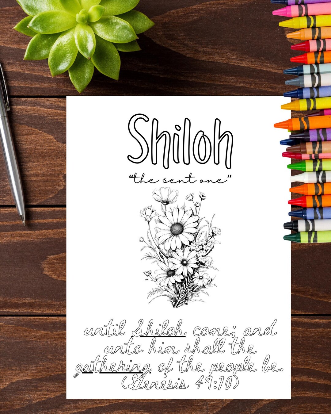 Shiloh | Genesis 49:10 Coloring Page | Names of Jesus Printable | Bible ...