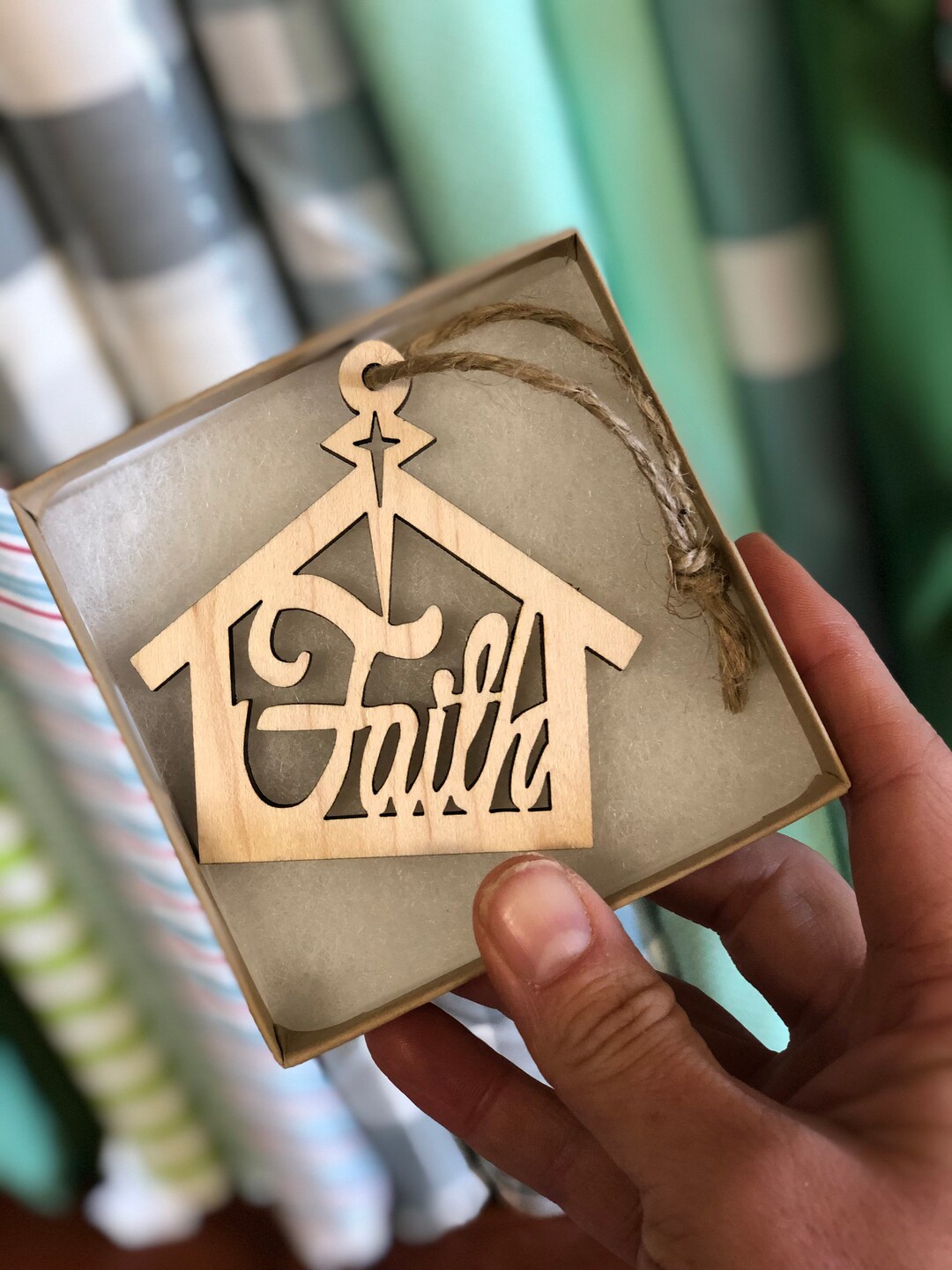 100 Faith Wood Ornament | Unique Faith Decor | Unique Religious Holiday ...